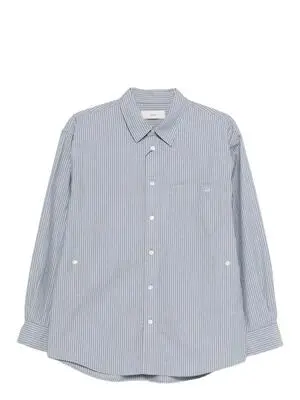 DUNST Striped Cotton Shirt - Sky Blue