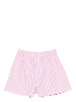 Balenciaga Striped Cotton Shorts - Pink