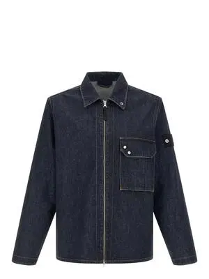 Stone Island Denim Cotton Jacket - Blue