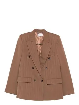 Stella McCartney Wool Double-breasted Jacket - Brown