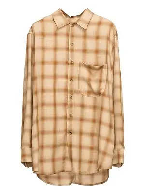 SONG FOR THE MUTE Long-sleeve Oversized Shirt - Tan