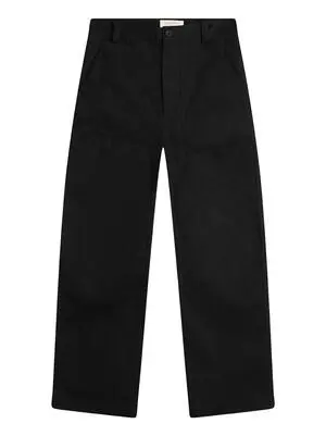 Studio Nicholson Denver Cotton Canvas Workwear Pants - Black