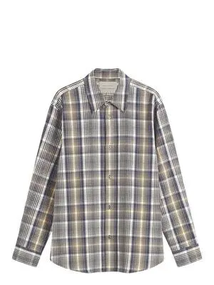 Studio Nicholson View Brushed Check Shirt - Blue
