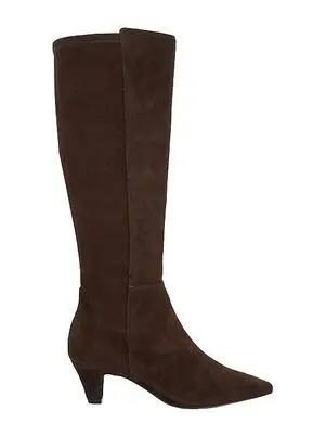 DUNE Sera Suede Knee-high Boots - Brown Suede