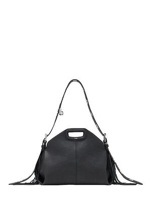 Maje Leather Shoulder Bag - Black