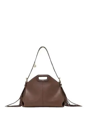 Maje Leather Shoulder Bag - Brown