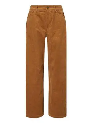 THE COUTURE CLUB Corduroy Straight-leg Cotton Trousers - Tan