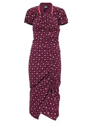 VIVIENNE WESTWOOD Cotton Midi Dress - Ikat Burgundy