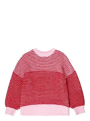RO&ZO Knitted Wool-blend Jumper With Contrast Stitching - Red