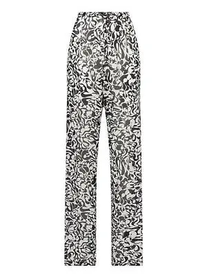 Dries Van Noten Striped Silk-blend Trousers - Black