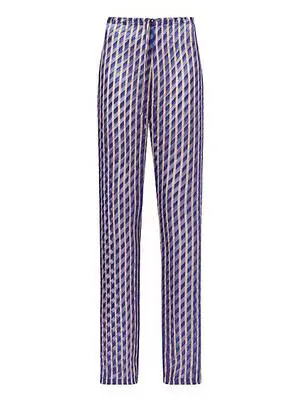 Dries Van Noten Striped Silk-blend Trousers - Purple