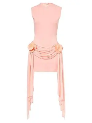 David Koma Floral-embellished Woven Mini Dress - Peach