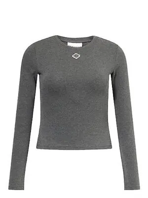 THE COUTURE CLUB Sculpt Soft-touch Long-sleeve Top - Charcoal