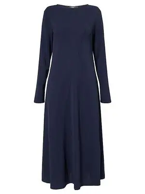 Max Mara Acro Long-sleeved Midi Dress - Navy