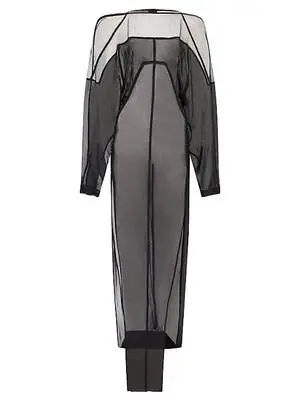 Rick Owens Collage Long-sleeve Mesh Gown - Black