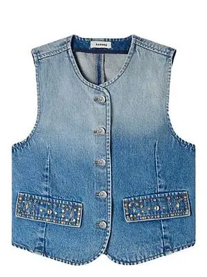 Sandro Sleeveless Denim Jacket - Blue Jean
