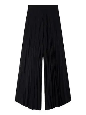 Sandro Pleated Wide-leg Trousers - Black