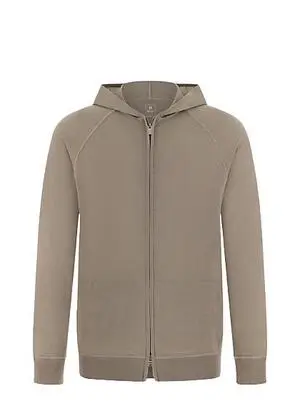 Boggi Milano Superfine Full-zip Wool Hoody - Taupe