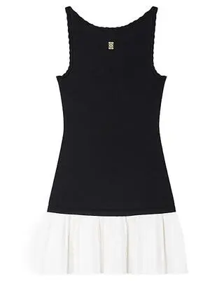 Sandro Two-tone Sleeveless Mini Dress - Black