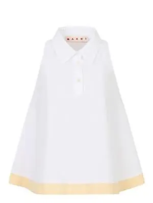 Marni Sleeveless Cotton-poplin Polo Top - 00w01