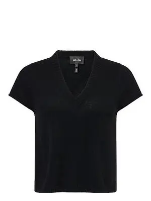ME+EM Cashmere V-neck Top - Black