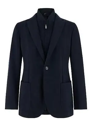 Boggi Milano Regular-fit Wool-blend Sweatshirt Jacket - Navy Blue