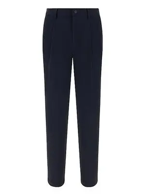 Boggi Milano Tapered-leg Stretch-woven Trousers - Navy Blue