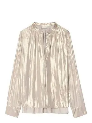 Zadig&Voltaire Ruched Satin Blouse - Gold
