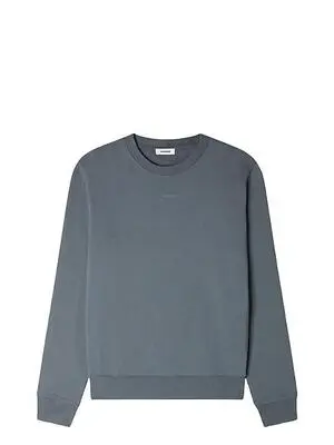Sandro Crewneck Cotton-jersey Sweatshirt - Grey / Blu