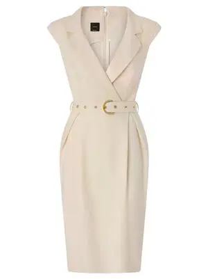 Pinko Belted Collared Dress - Neutrals