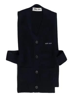 Miu Miu Cashmere Cardigan Vest - Navy