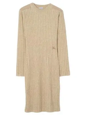 Burberry Wool Cashmere Rib-knit Dress - Hamper Beige