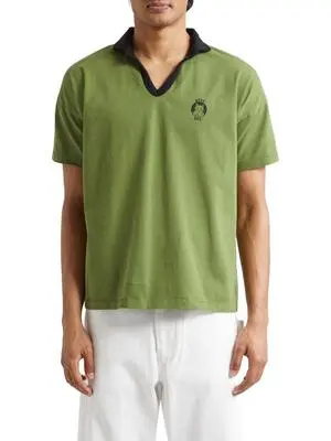 BODE Cat Patch Cotton Polo - Green