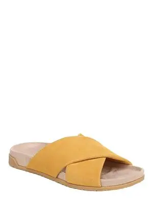 Vionic Etna Crossover Slide Sandal Amber Yellow