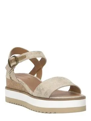 Lucky Brand Tema Platform Wedge Sandal - Natural/plat
