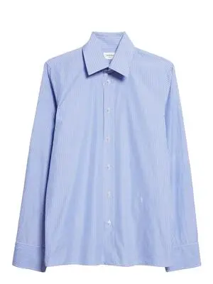 Saint Laurent Stripe Cotton Poplin Shirt - Bleu/blanc