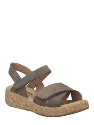 Josef Seibel Evita 03 Slingback Platform Wedge Sandal - Taupe Nubuck