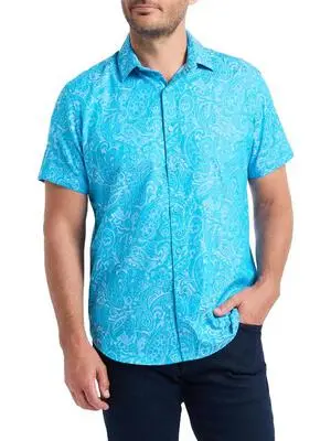 Robert Graham Hudson Short Sleeve Button-up Shirt - Blue