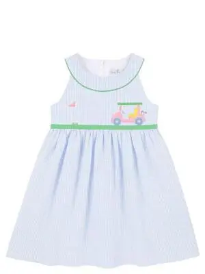 FLORENCE EISEMAN Check Seersucker Dress With Appliqu - Blue/white