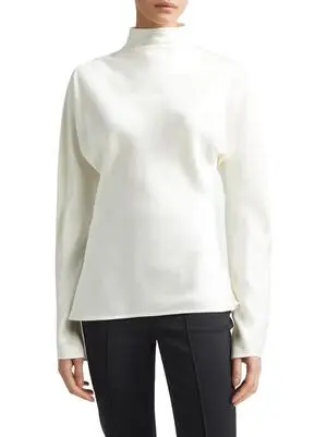 RÓHE Long Sleeve Satin Top - Cream
