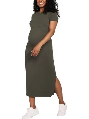 Motherhood Maternity Maternity Nursing Midi Dress - Deep Depths