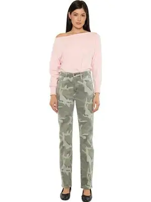 KANCAN Allie High Rise Straight Fit Jeans - Camo