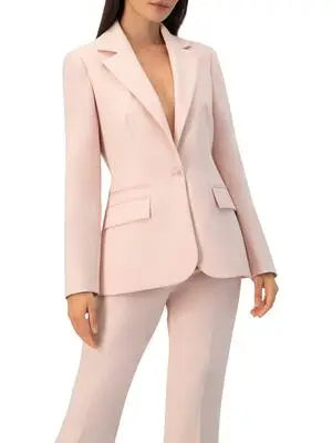 IVONNE Single-button Notched Lapel Blazer - Dusty Pink