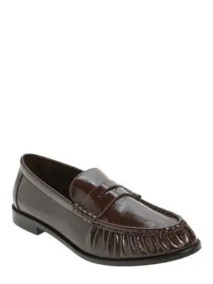 Jeffrey Campbell Stallone Penny Loafer - Brown Crinkle Patent