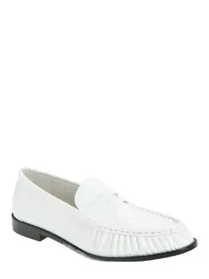 Jeffrey Campbell Stallone Penny Loafer - White Crinkle Patent