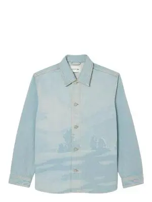 Lacoste Oversize Button-up Denim Shirt - Mku Washed Bleach