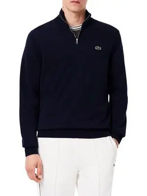Lacoste Regular Fit Quarter-zip Sweater - Marine