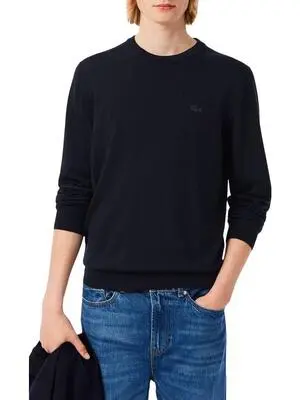 Lacoste Merino Wool Crewneck Sweater - Marine