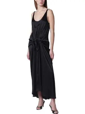 JW Anderson Silk Maxi Dress With Knotted Detail - Black