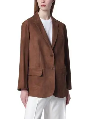 SALVATORE SANTORO Suede Single-breasted Jacket - Brown